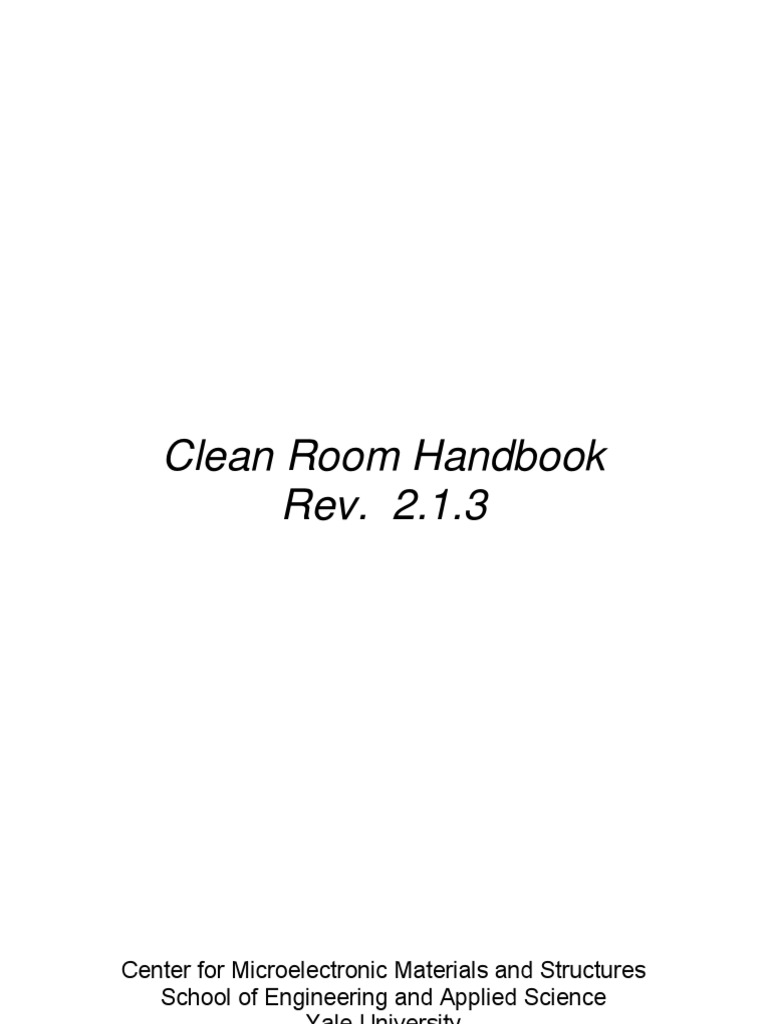 Clean Room Handbook | PDF | Chemistry | Science