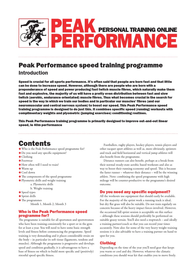 Speed training program.pdf | Weight Training | Physical Exercise