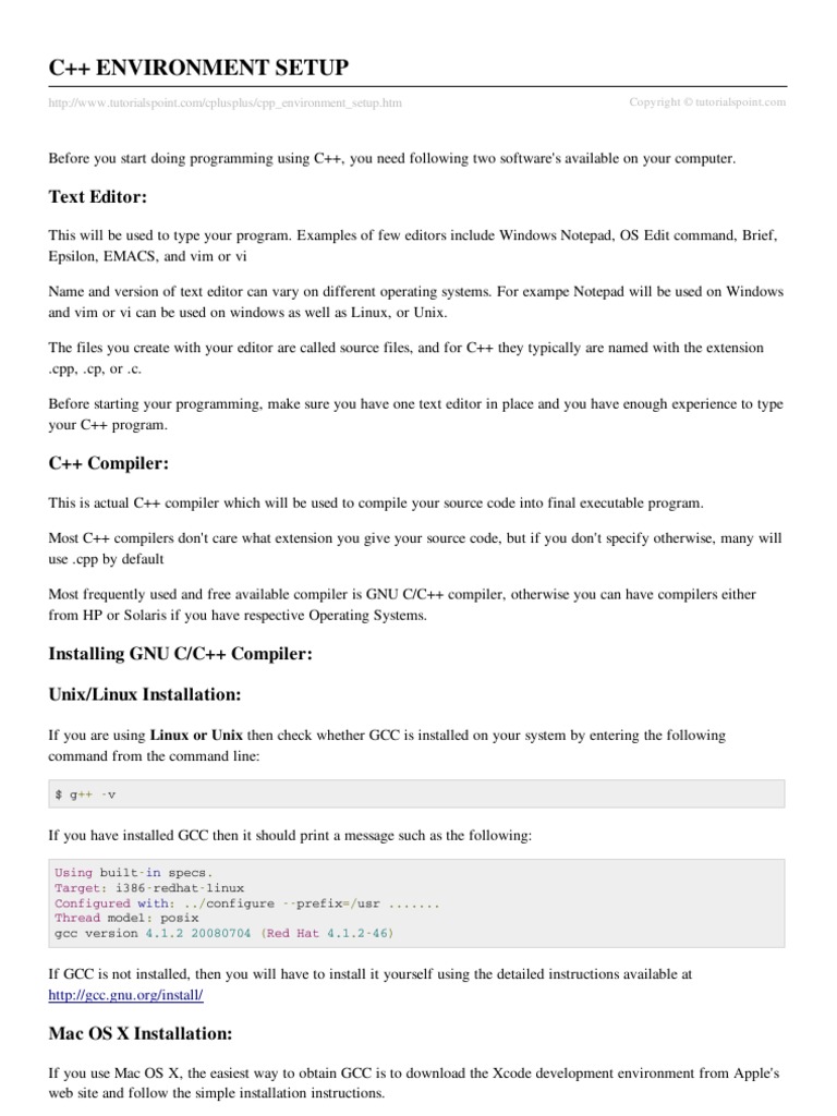 CPP Environment Setup | PDF | Operating System | Command Line Interface CPP Environment Setup | PDF | Operating System | Command Line Interface
