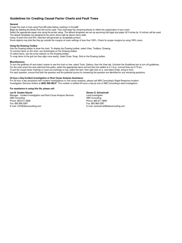 Causal Factor Chart and Fault Tree Template | PDF | Computing ...