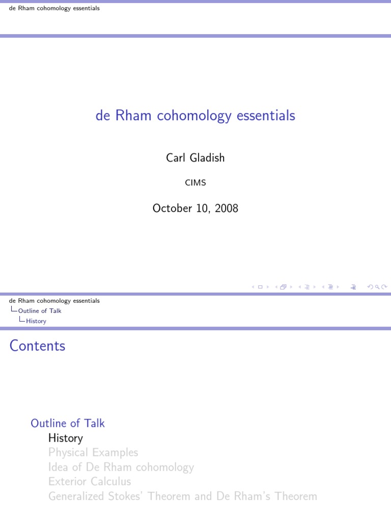 A Rigorous Introduction to De Rham Cohomology and its Physical ...
