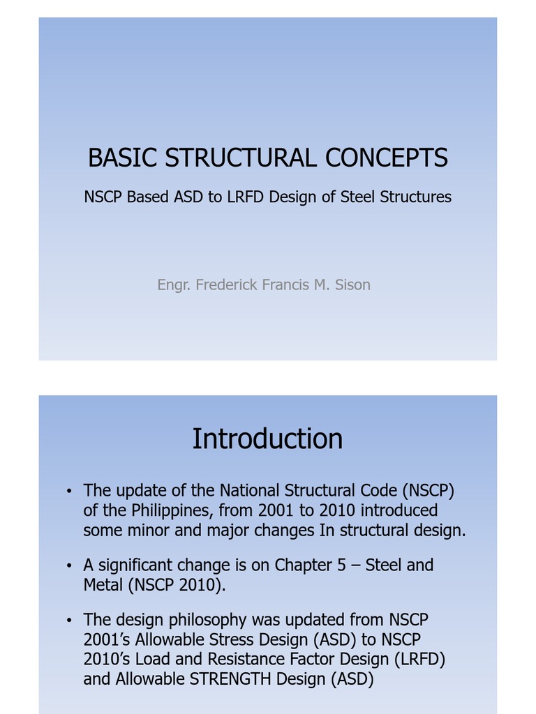 Basic Structural Concepts (NSCP Based ASD To LRFD Design of Steel Structures) | Strength Of ...