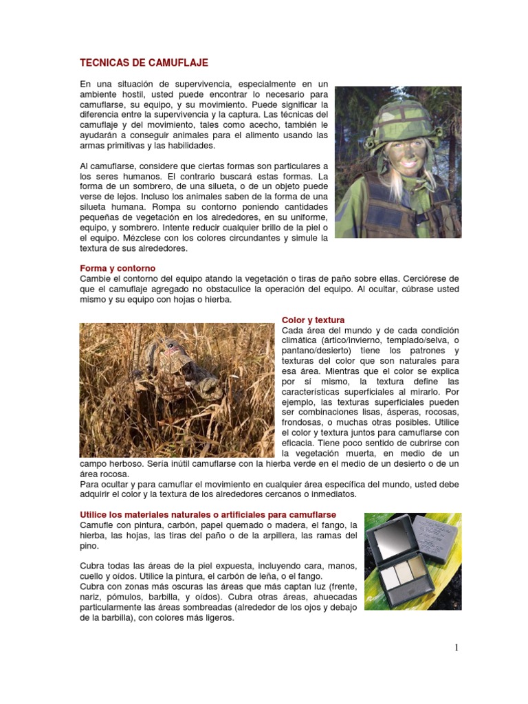 Técnicas de Camuflaje en Supervivencia | PDF