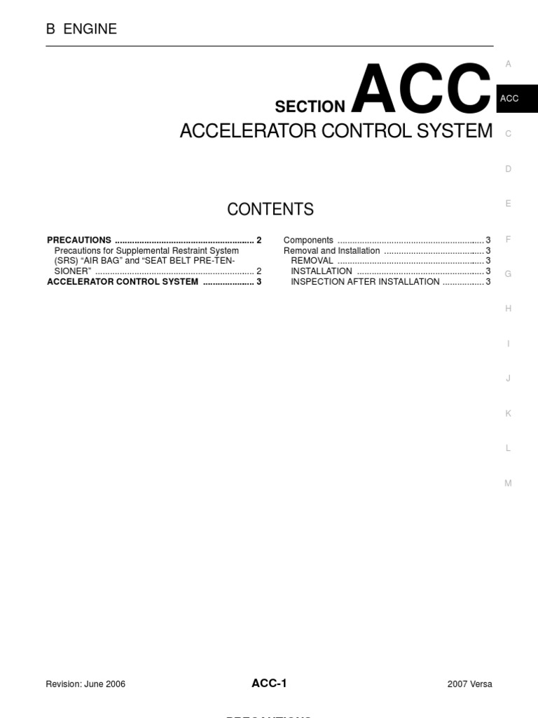 Accelerator Control System: Section | PDF | Airbag | Seat Belt