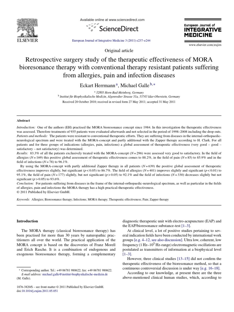 Terapia Clark Biofeedback Zapper | PDF | Analysis Of Variance | Allergy