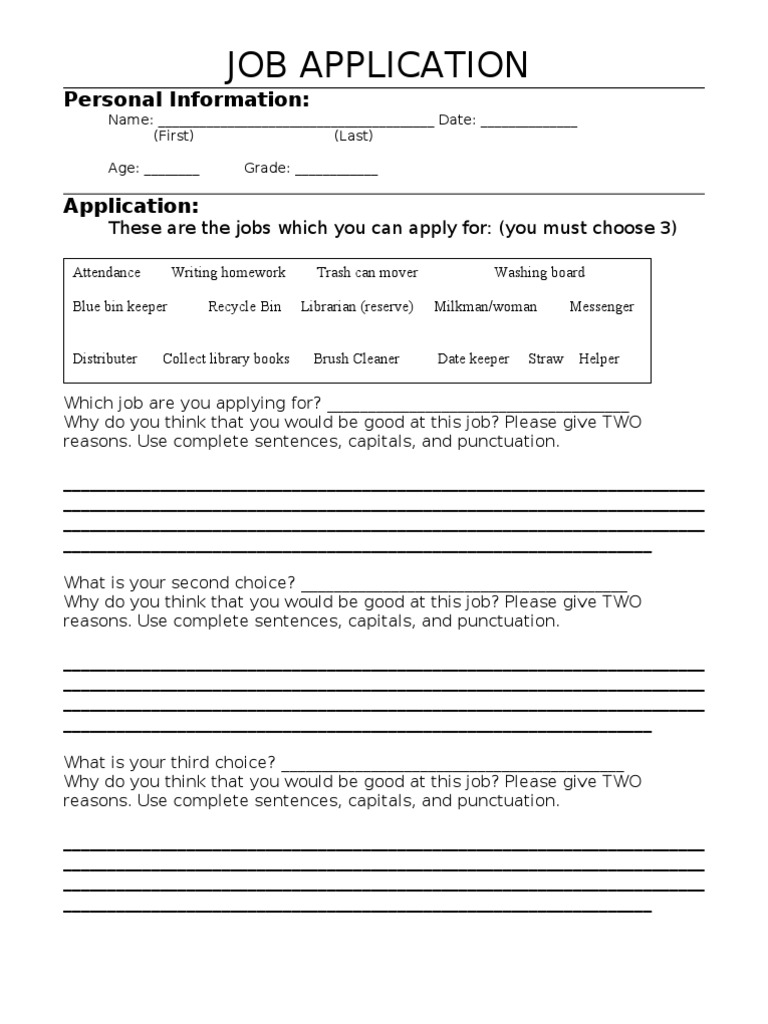 Job Application Form Template | PDF | Career & Growth