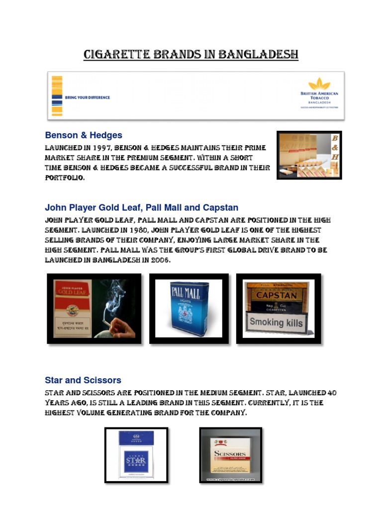 Cigarette Brands in Bangladesh | PDF