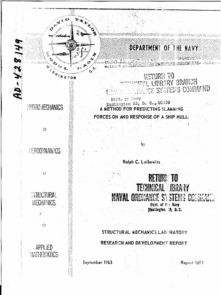 Predicting The Slamming Force On The Hull | PDF | Waves | Force