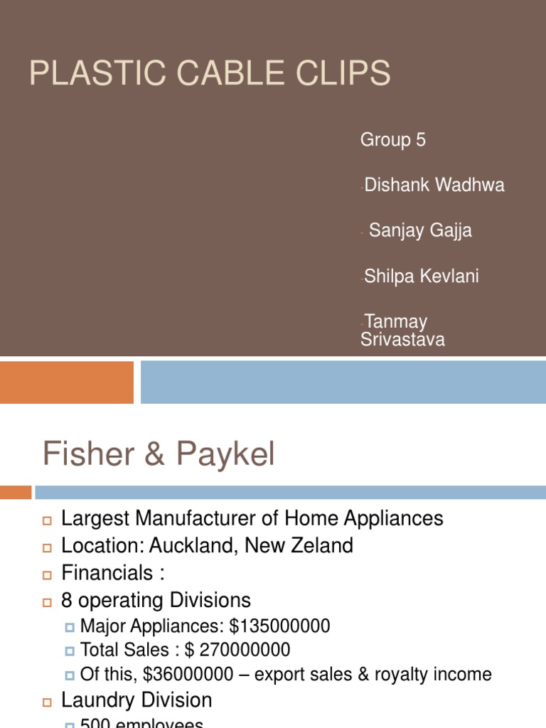 Analysis of Supplier Options for Plastic Cable Clips for Fisher ...