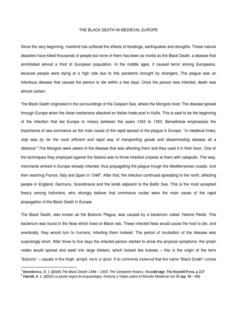 THE BLACK DEATH IN MEDIEVAL EUROPE (ESSAY) | Black Death | Public Health