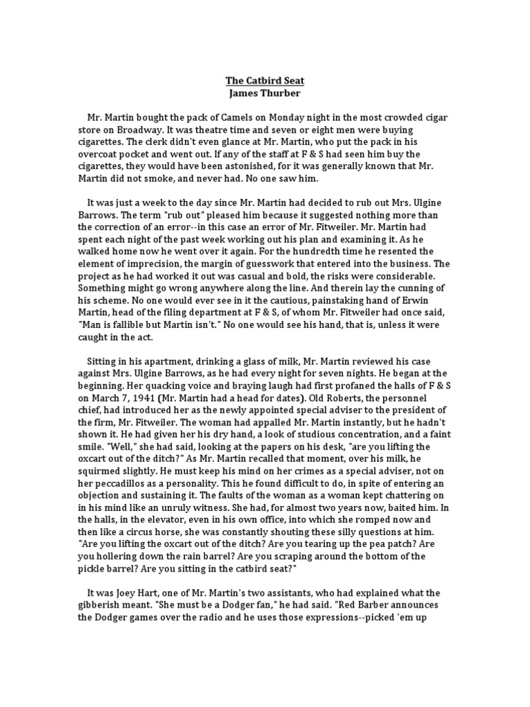 The Catbird Seat | PDF