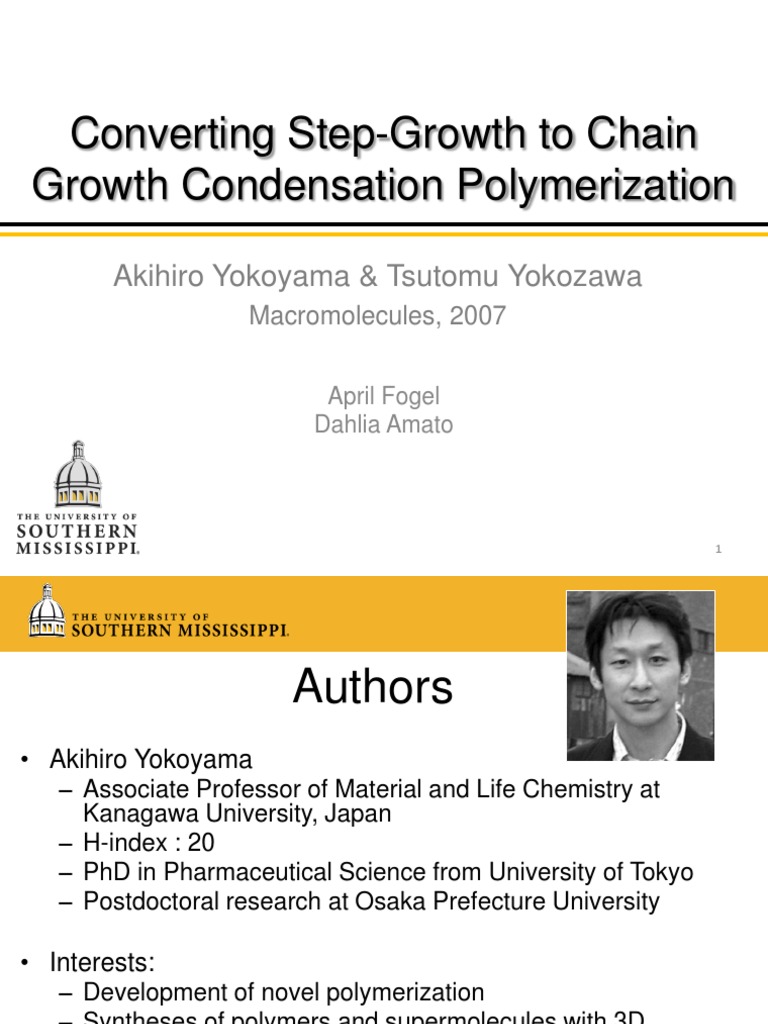 Converting Step Growth Polymerization To Chain Growth | PDF ...