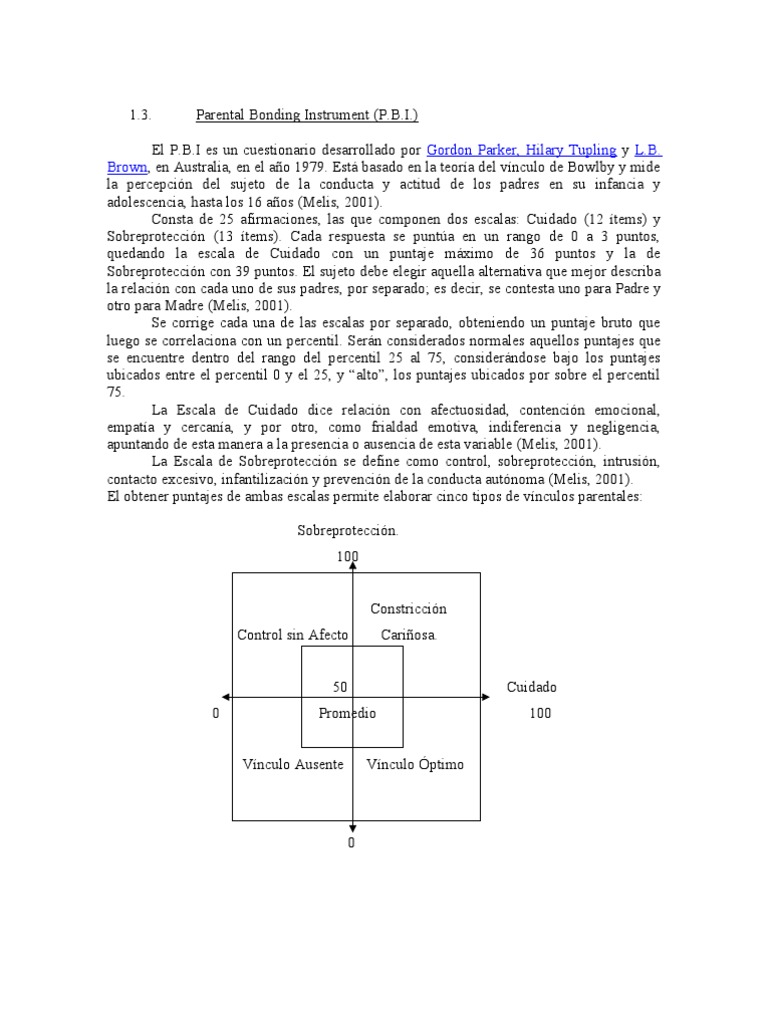 Parental Bonding Instrument | PDF
