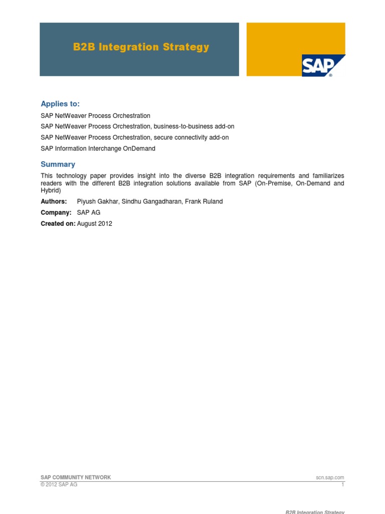 B2B Integration Strategy | PDF | Electronic Data Interchange | Sap Se