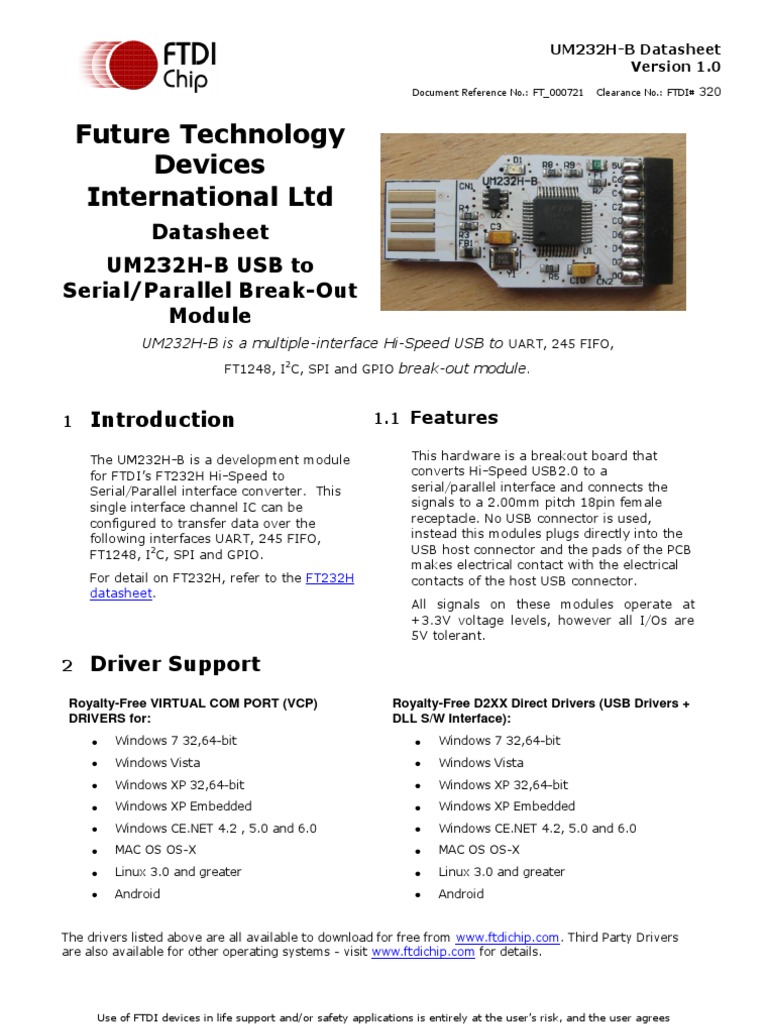 DS_UM232H-B | Usb | Device Driver