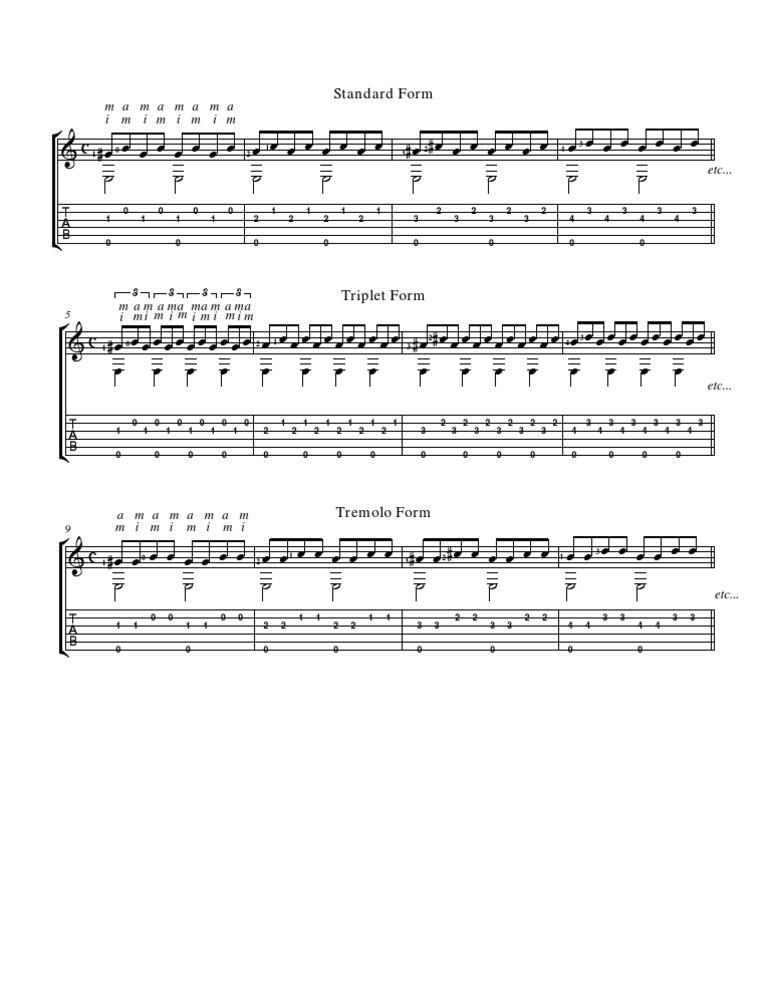 Music Notation: Standard, Triplet, Tremolo | PDF | Guitars | Guitar ...