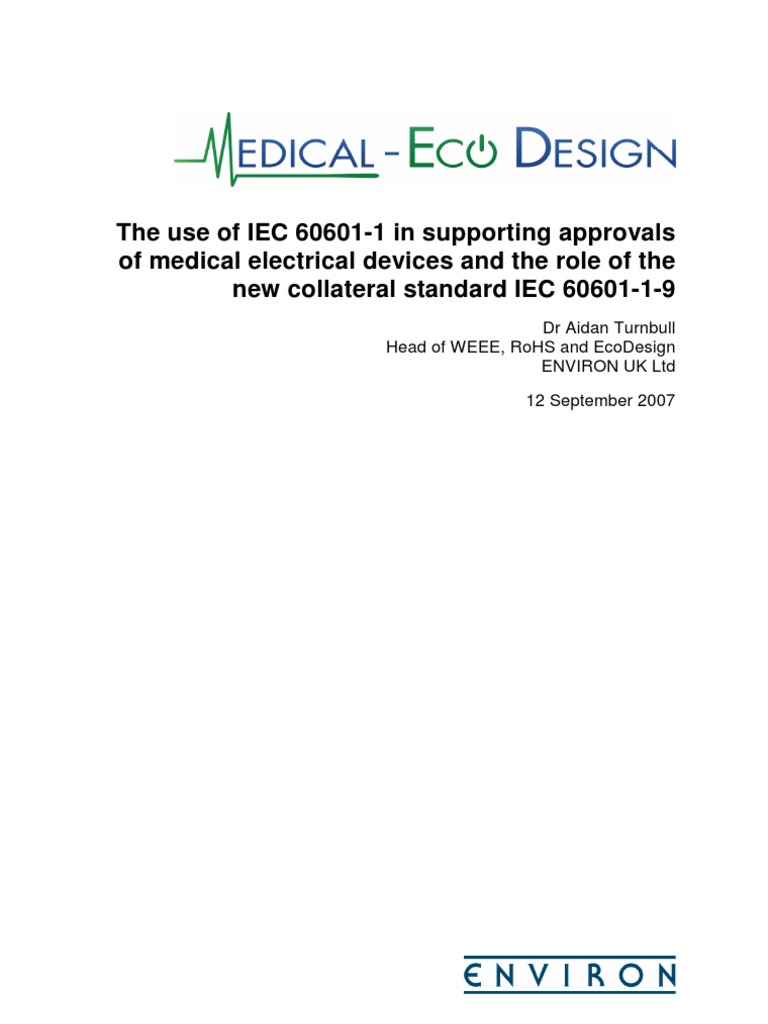 IEC 60601-1: Medical Device Approval Guide | PDF | Medical Device ...