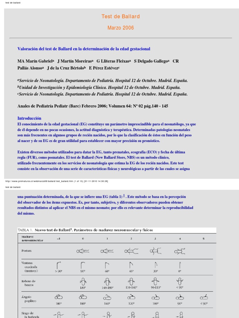 Eficacia del Test de Ballard en Neonatos | PDF | Ciencia y matemáticas