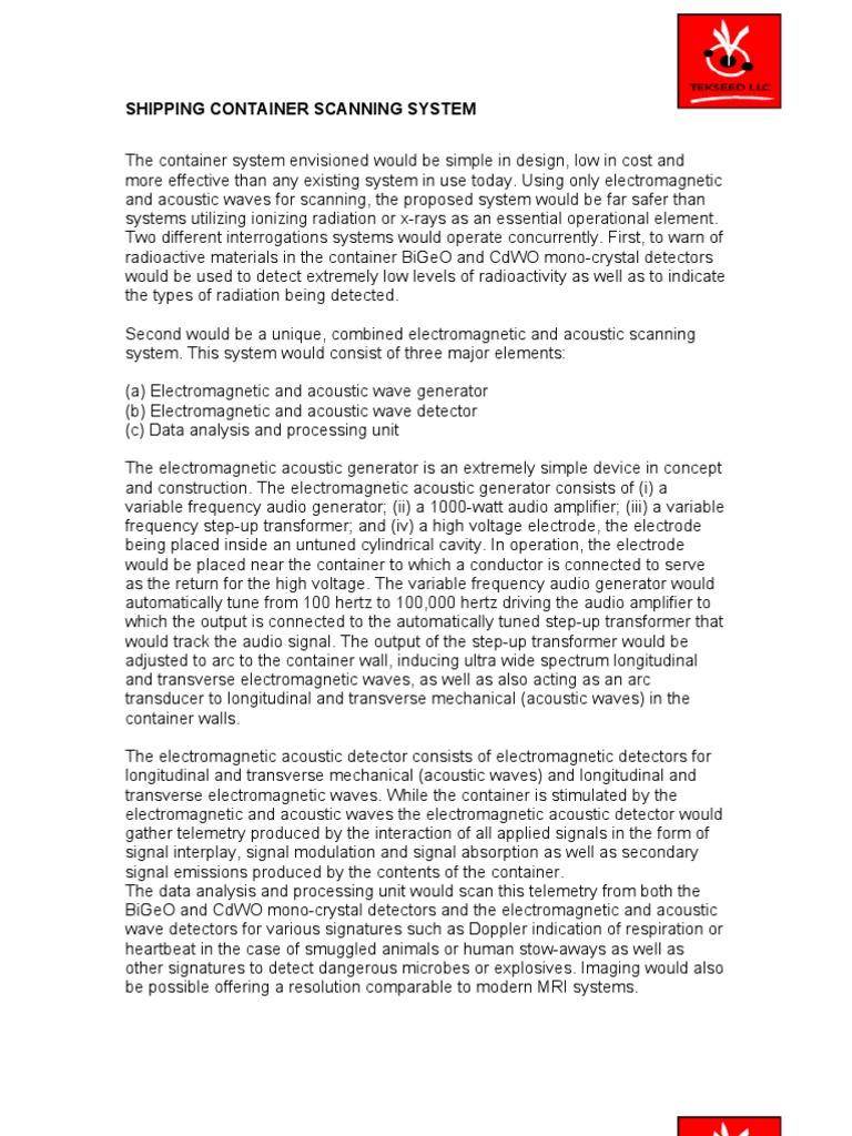 Shipping Container Scanning System | PDF | Detector (Radio ...