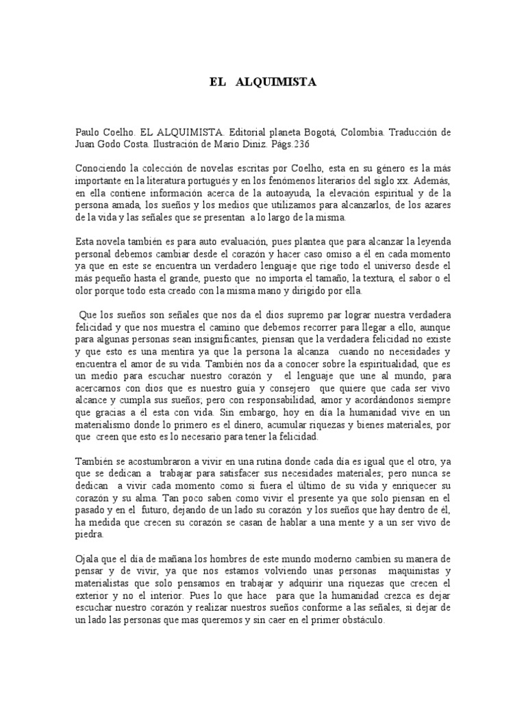 El Alquimista | PDF | Amor | Sueño