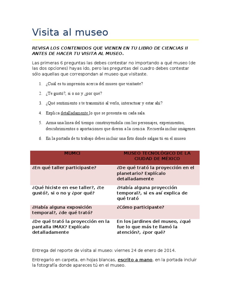 Reporte de Visita Al Museo | PDF