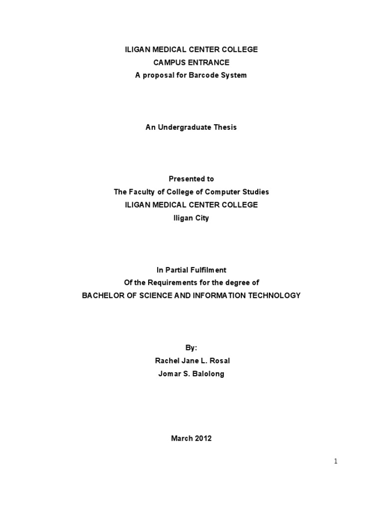 Final Thesis With Table of Contents (Hardbound) | PDF | Barcode | Database Design