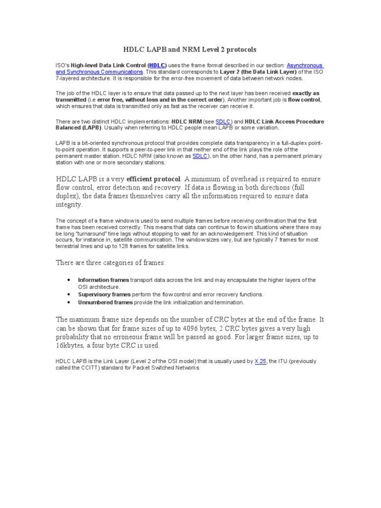 HDLC and SDLC | PDF | Network Topology | Communications Protocols