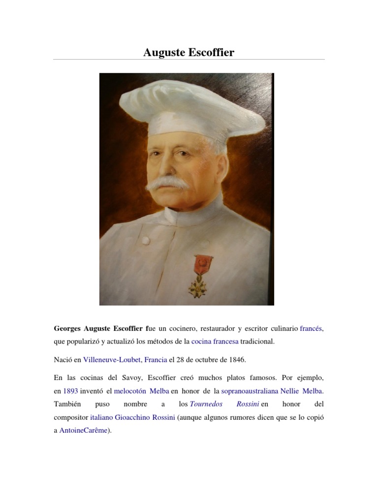 Auguste Escoffier | Cocina | Comida y vino