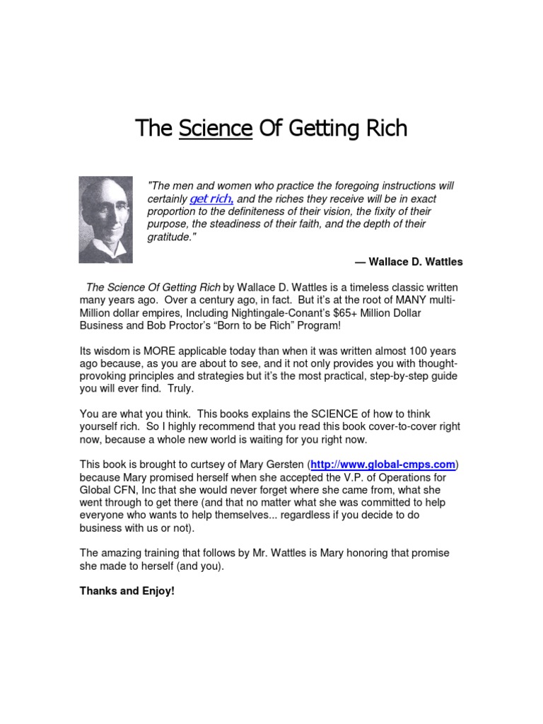 Science of Getting Rich | PDF | Thought | Substance Theory