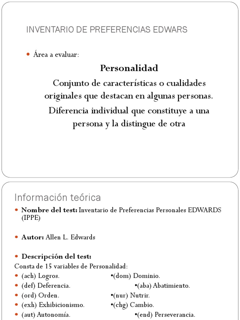 Test Edwards | PDF | Sicología