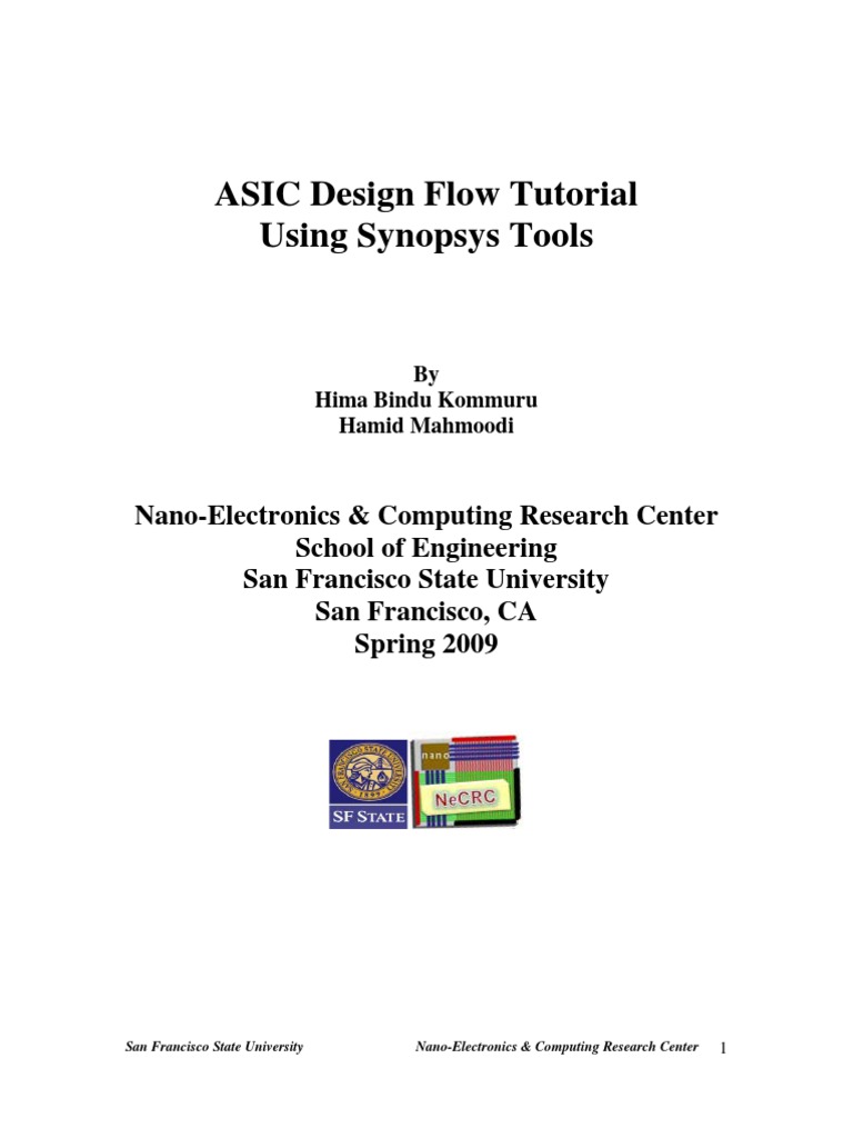 ASIC Design Flow Tutorial Using Synopsys Tools | PDF | Cmos | Mosfet