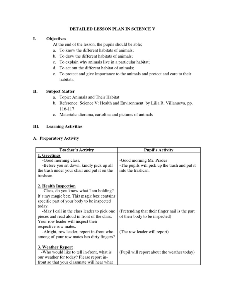 Lesson Plan in Science 5 | PDF | Amphibian | Lesson Plan