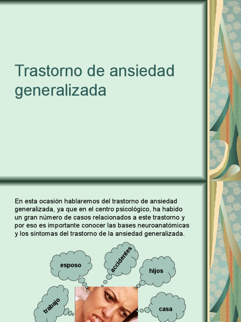 Trastorno de Ansiedad Generalizada TAG | PDF | Ansiedad | Trastorno de ansiedad
