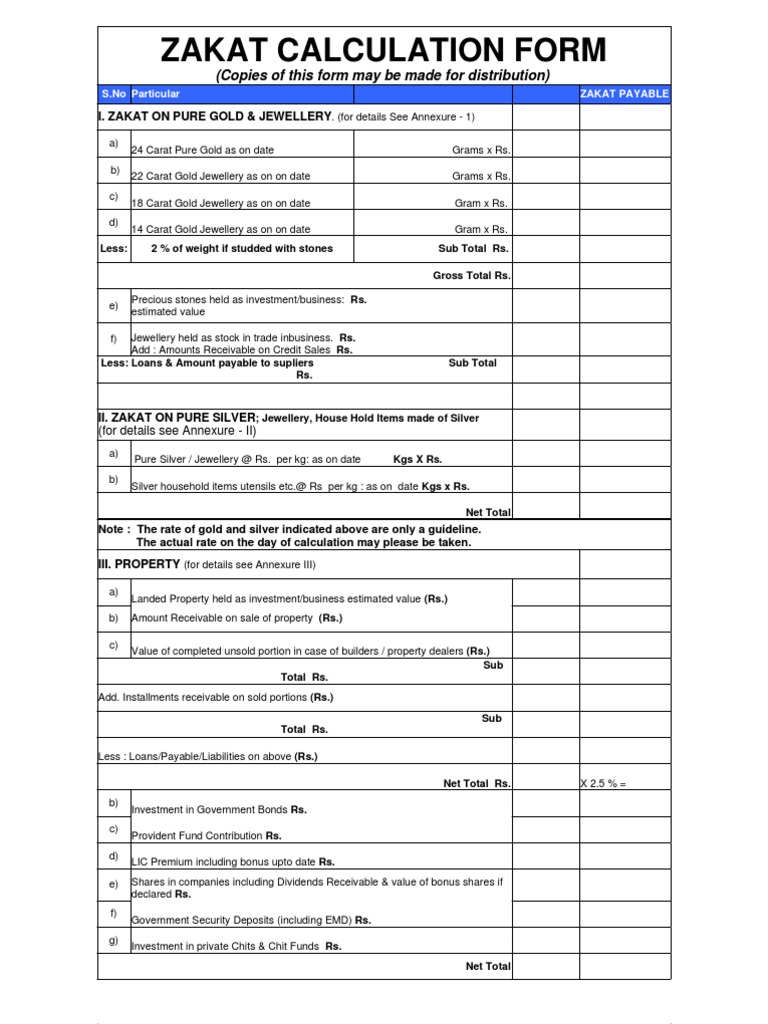 Zakat Form | Bad Debt | Stocks