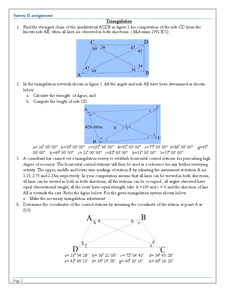 Triangulation Survey Adjustments | PDF