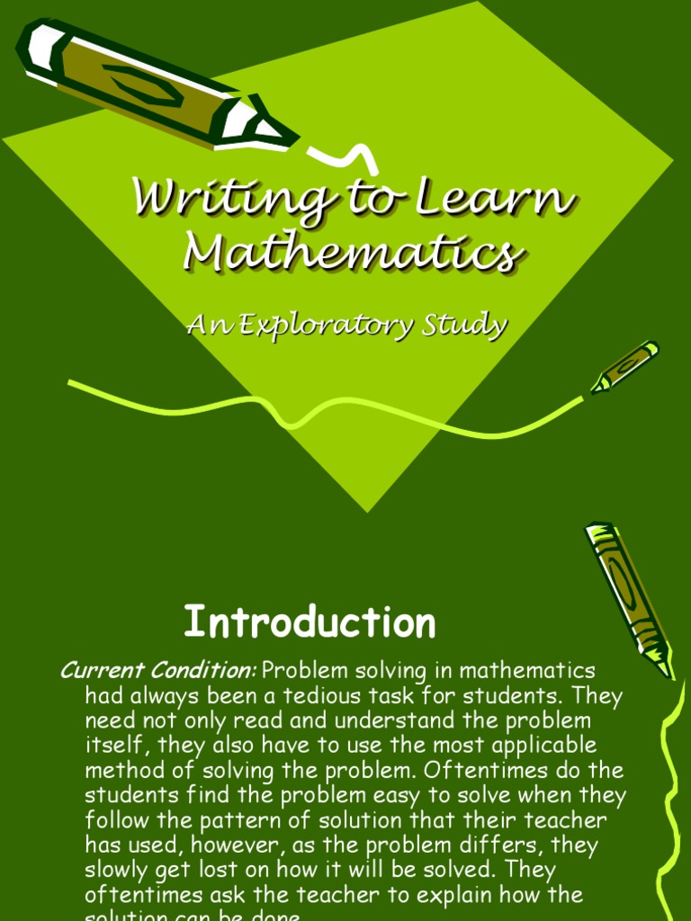 Writing To Learn Mathematics | PDF | Numerical Analysis | Teaching ...
