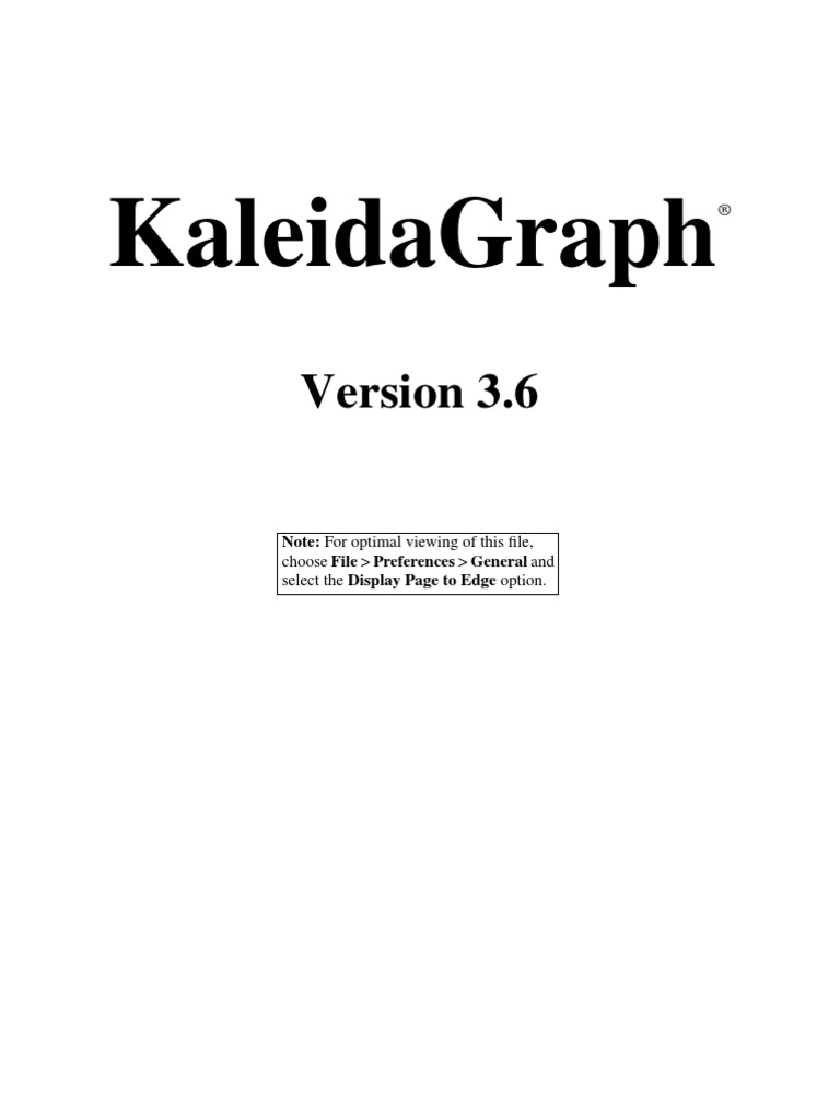 KaleidaGraph Manual Version 3.6 | PDF | Installation (Computer Programs ...