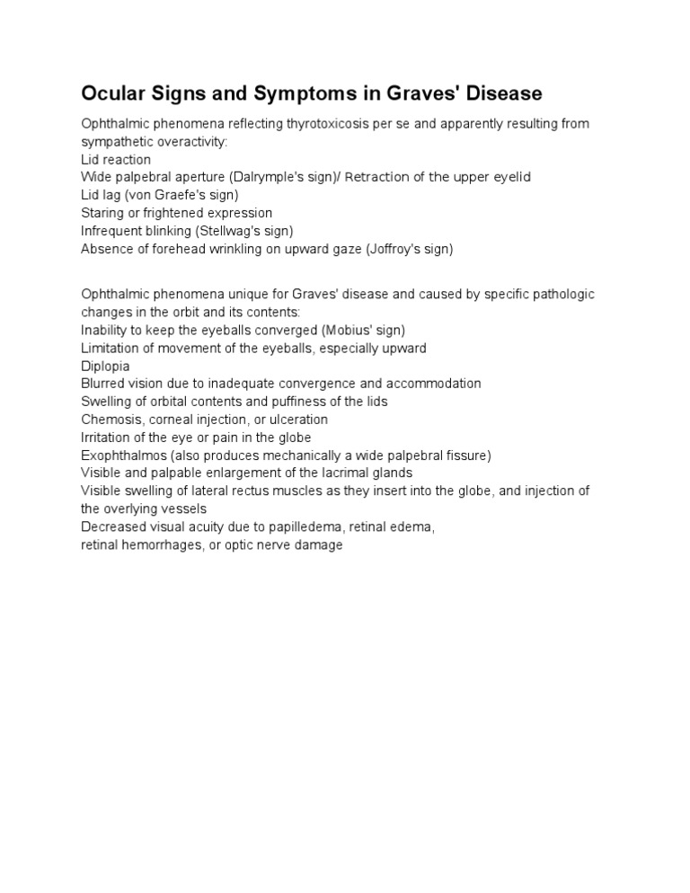 Ocular Signs and Symptoms in Graves | PDF