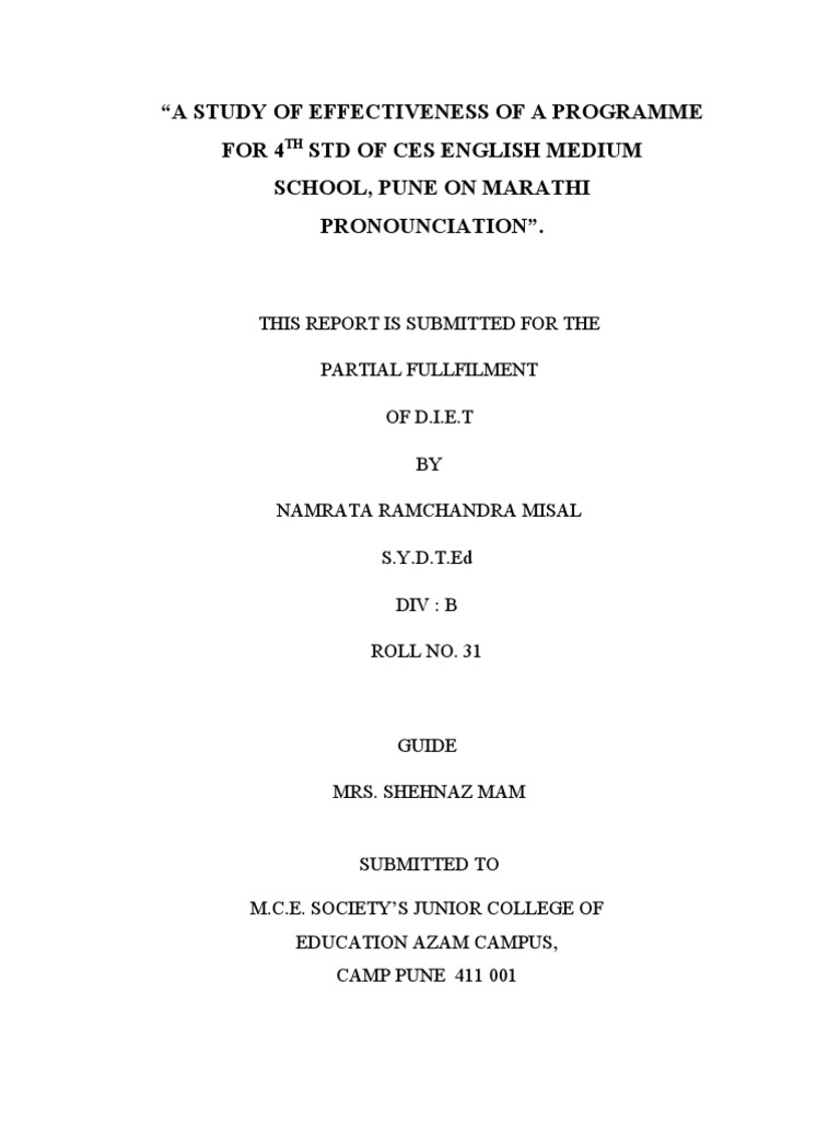 Pronunciation Action Research | PDF | Sampling (Statistics) | Experiment