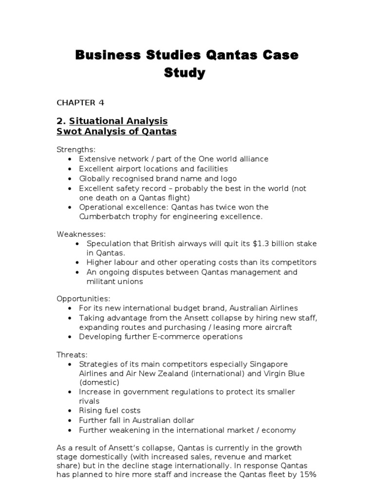 Business Qantas Case Study | PDF | Airlines | Market Segmentation