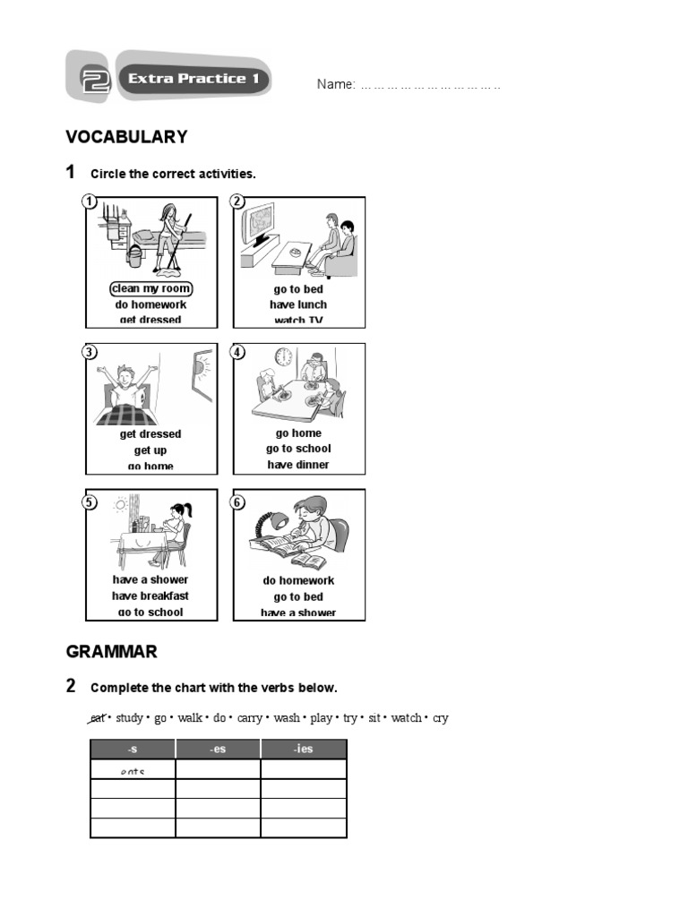 Vocabulary: Circle The Correct Activities | PDF | Language Arts ...