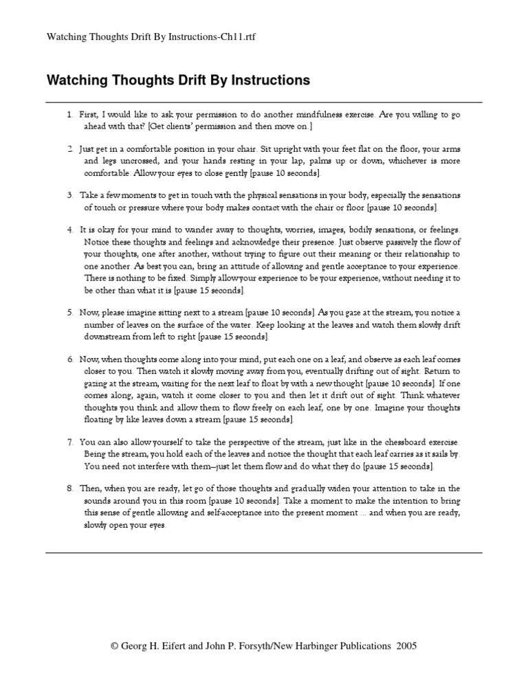 Watching Thoughts Drift by Script | PDF