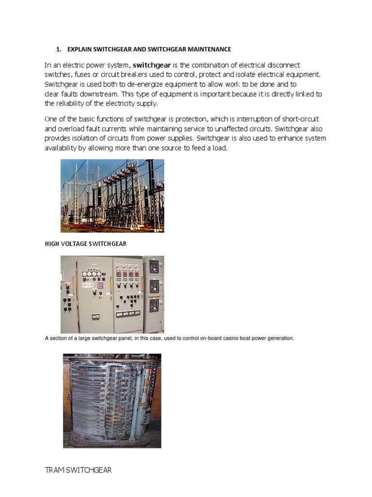 Switchgear Maintenance Overview and Procedures | PDF | Power ...
