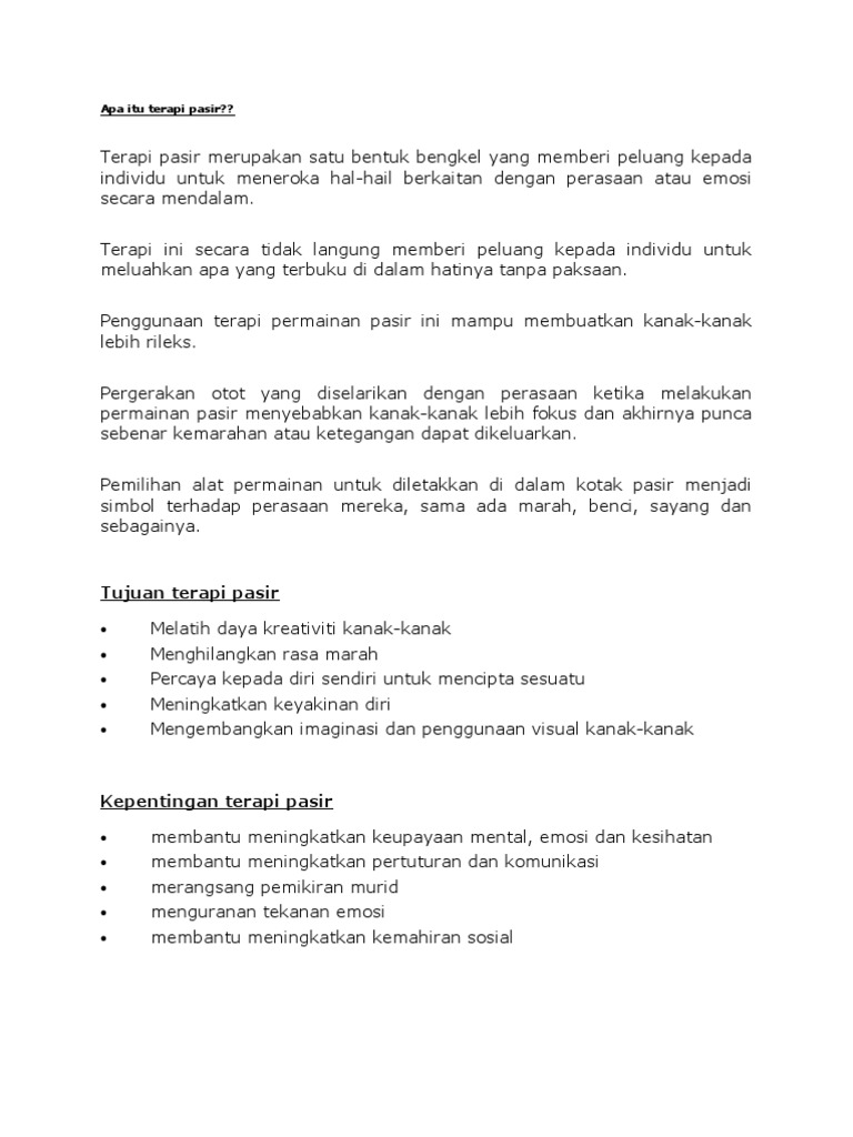 Apa Itu Terapi Pasir - 1 | PDF