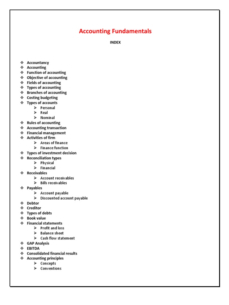 Accounting Fundamentals | PDF