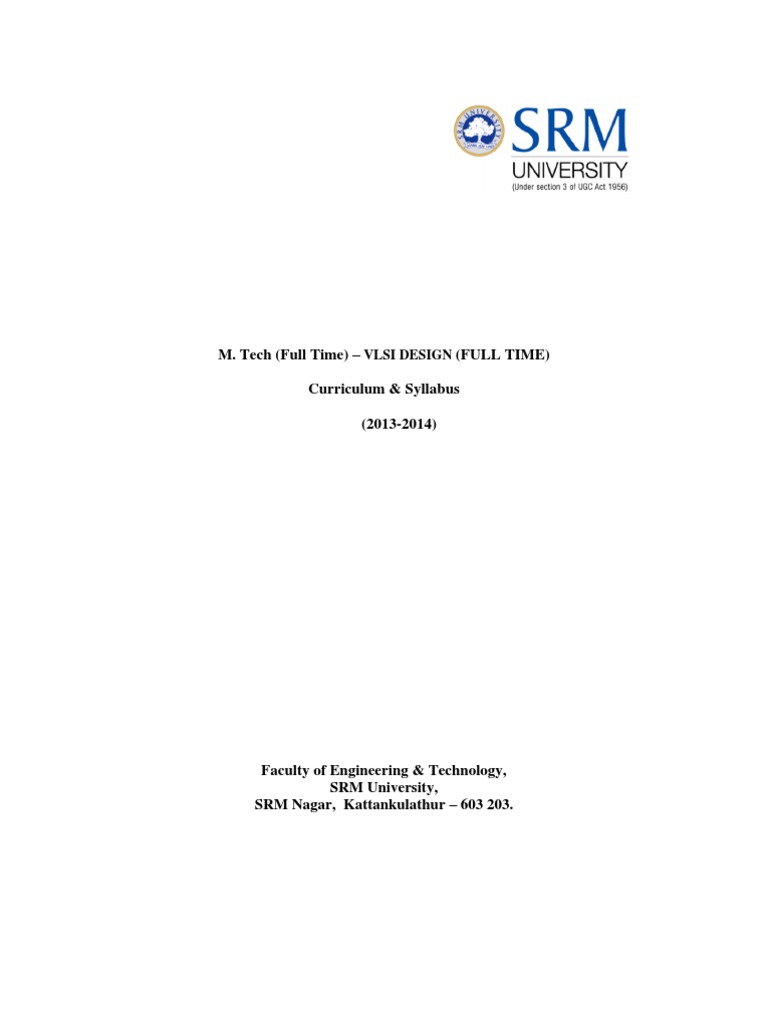 VLSI Syllabus 2013-14 | PDF | Reliability Engineering | Mosfet