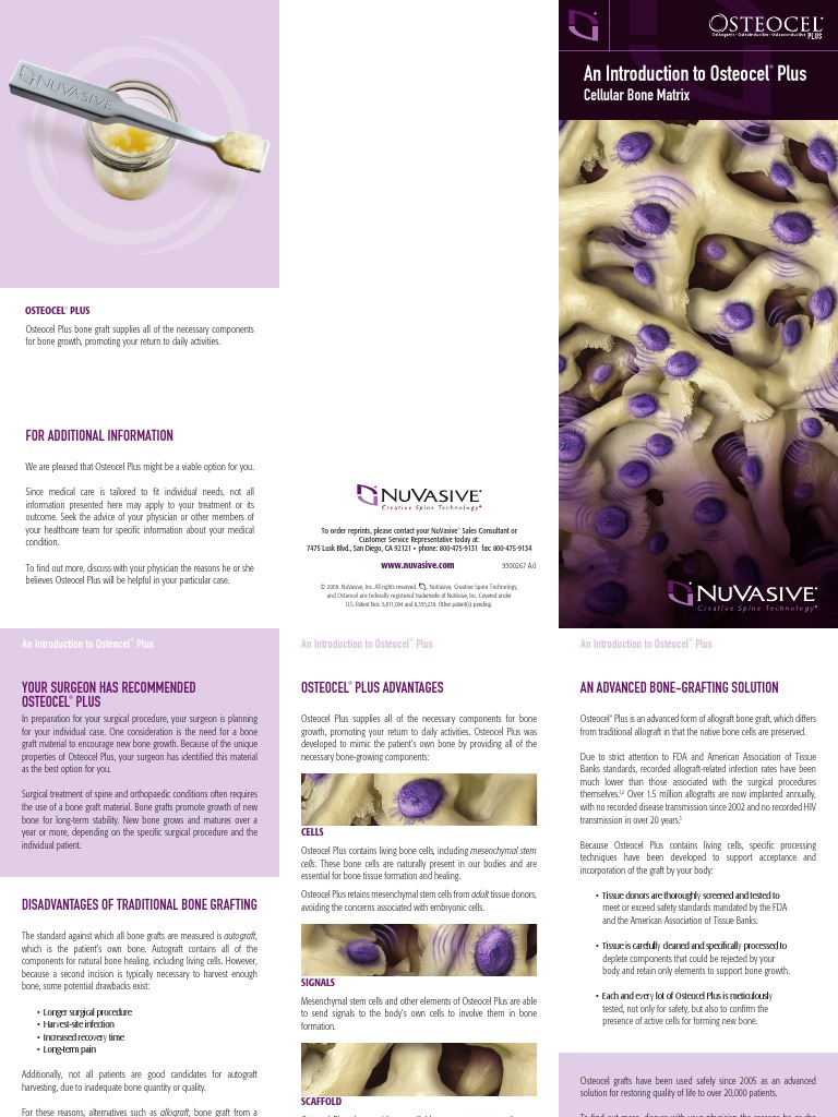 osteocel plus brochure | Tissue Engineering | Bone