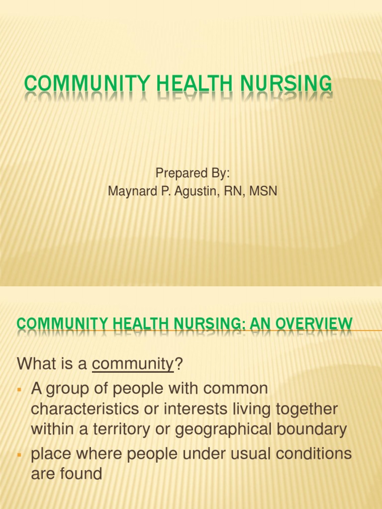Community Health Nursing | PDF | Millennium Development Goals | Health Care