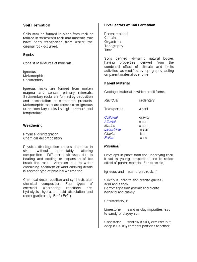 Soil Formation | PDF | Social Science | Science & Mathematics