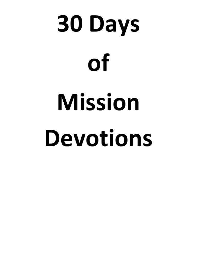 30 Days of Mission Devotionals | PDF | Gospel Of Matthew | Prayer